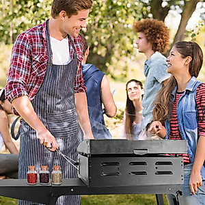 Portable Griddle Stand Compatible for Blackstone 17” 22" Propane Table Top Grill Stand,Universal Outdoor Camping Cooking Station with Side Shelf, Perfect Take Along for Outdoor Cooking and Camping