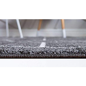 Unique Loom Trellis Frieze Collection Area Rug - Geometric (5' Octagon, Dark Gray/ Ivory)