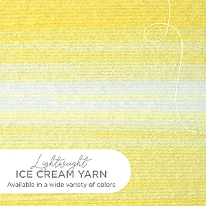 Lion Brand Yarn (1 Skein) Ice Cream Baby Yarn, Lemon Meringue Multicolor, 1182 Foot (Pack of 1)