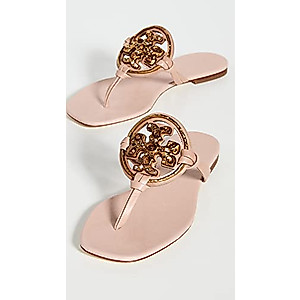 Tory Burch Women's Jeweled Miller Sandals, Meadowsweet, Pink, 8 Medium US