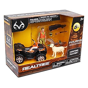 NKOK 1:18 Realtree 8 Piece Polaris Sportsman Duck Hunting Playset, Allows Children to Pretend Play and Use Their Imagination, Hunting Playset, for Ages 3 and up