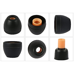 Rieyuf 3 Pairs Replacement Ear Tips Earbuds Eartips Ear Cap Ear Bud Tip Compatible for Sony WF-1000XM4,Powerbeats Pro, BeatsX & Other Inner Hole 3.8mm-4.2mm Earbud in-Ear Headphones, Black (Medium)