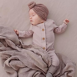 KIDOCHEESE Baby Turban Bun Knot Baby Girl Hat Newborn Hospital Cap Infant Toddler Beanie Head Wrap with Big Bow