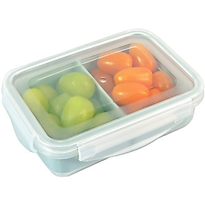 carrotez Food Storage Containers 2 Compartment, Meal Prep Container, Lunch Containers, Portion Control Container, BPA Free, Airtight Lids, Reusable, Snack Containers, 2 Cup (480ml)