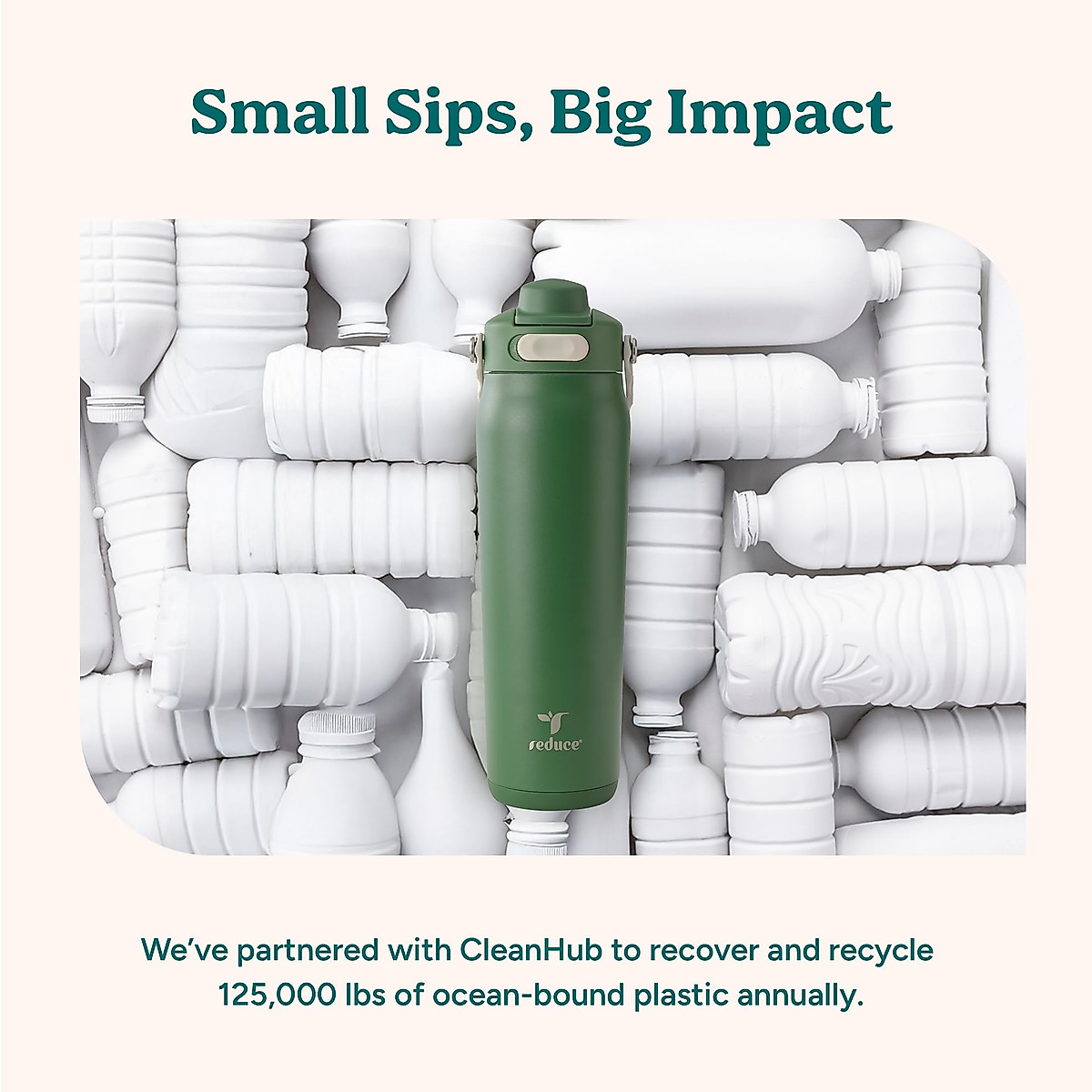 REDUCE Aura Vacuum Insulated 26 oz Water Bottle - Leak-Proof & Chug Spout for Quick Hydration - Keeps Drinks Cold for 30 Hours - Removable Handle for Travel or Gym - Soft Sit Base - Dragonfruit