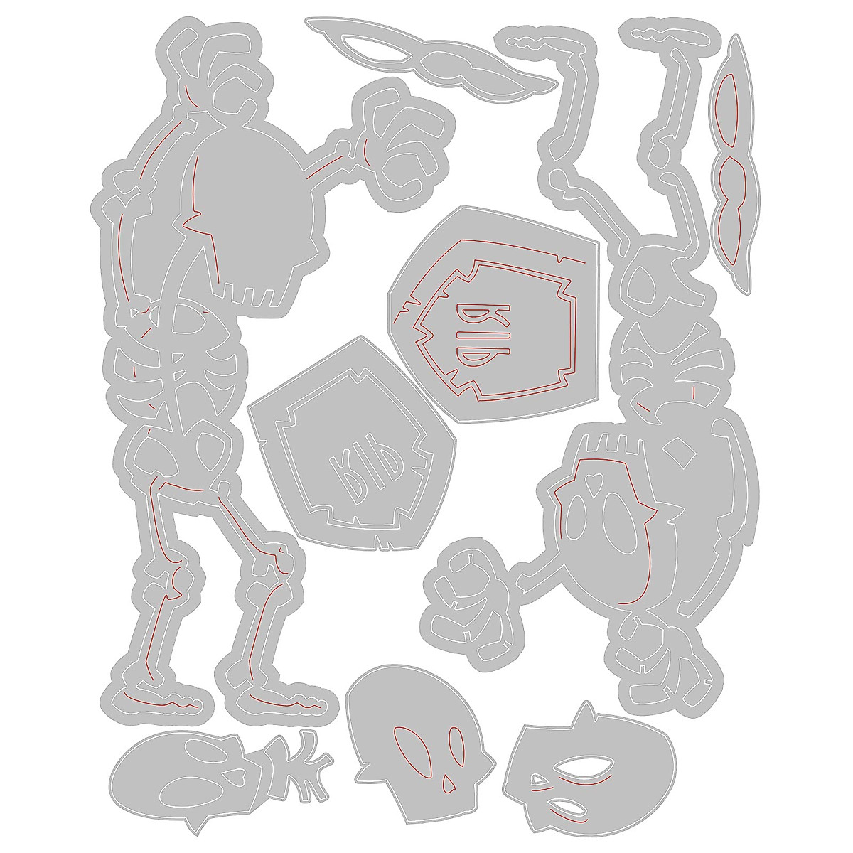 Sizzix Thinlits Die Set 9PK Mr. Bones, Colorize by Tim Holtz, 665554, Multicolor