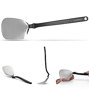 Dreamfarm BBQ Chopula | Flexible Stainless Steel Grill Spatula | BBQ Spatula With Serrated Cutting Edge | Grilling Gifts for Men | Flip, Scrape and Cut Grilling Spatula