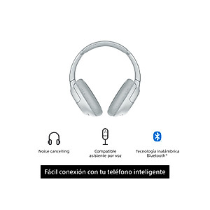 Sony WHCH710N Noise Cancelling Wireless Over-Ear Headphones - White
