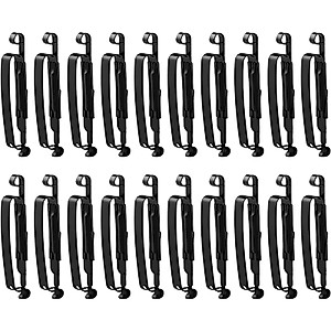 Yuxung 20 Pcs Metal Keepers Adapter Clip Belt Slides Strap Clip Holder Reusable Metal Connecting Clip for Belt Kettle Sling Bag Backpack Big Slots, Black