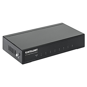 Intellinet 8-Port Gigabit Ethernet Network Switch - Ethernet Splitter - Unmanaged | Plug & Plug | Fanless Metal Housing - for Computer Networking Hub, Desktop – 3 Year Warranty – 530347