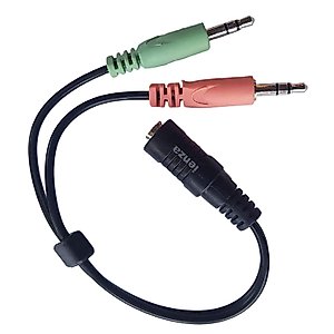 PC Jack Y-Splitter Adapter Cable Cord Wire Compatible with AstroA10 A10 A40, Turtle Beach, HyperX Cloud, SteelSeries and Similar Gaming Headsets with Headphone & Mic