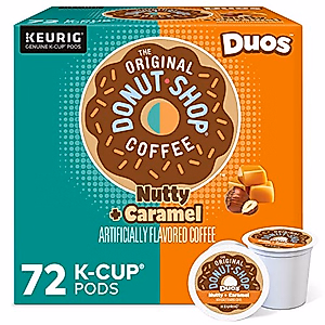 The Original Donut Shop Nutty Caramel, Single-Serve Keurig K-Cup Pods, Flavored Light Roast Coffee, 72 Count