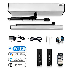 Smart WiFi APP Control Automatic Door Opener by Olideauto,WiFi Built in Receiver Olide-510FW,Compatible with Alexa,Google Assistant Voice Control Auto Door with Wireless Push Panels