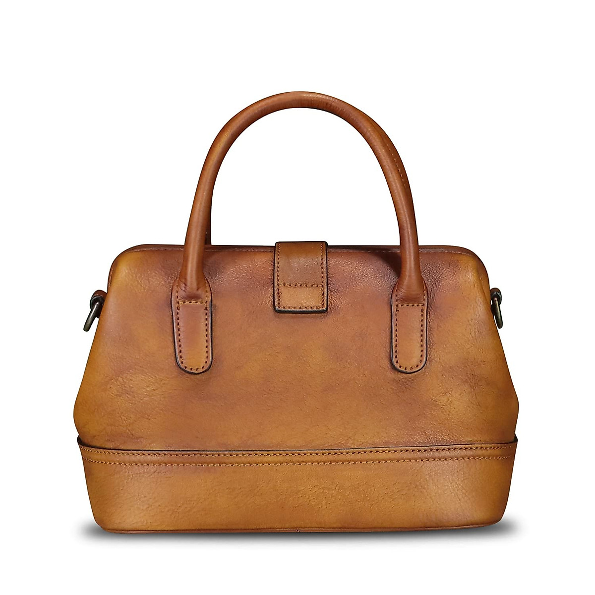 Genuine Leather Satchel Handbag for Women Purse Top Handle Bags Handmade Vintage Crossbody Bag Purses (Brown) Medium