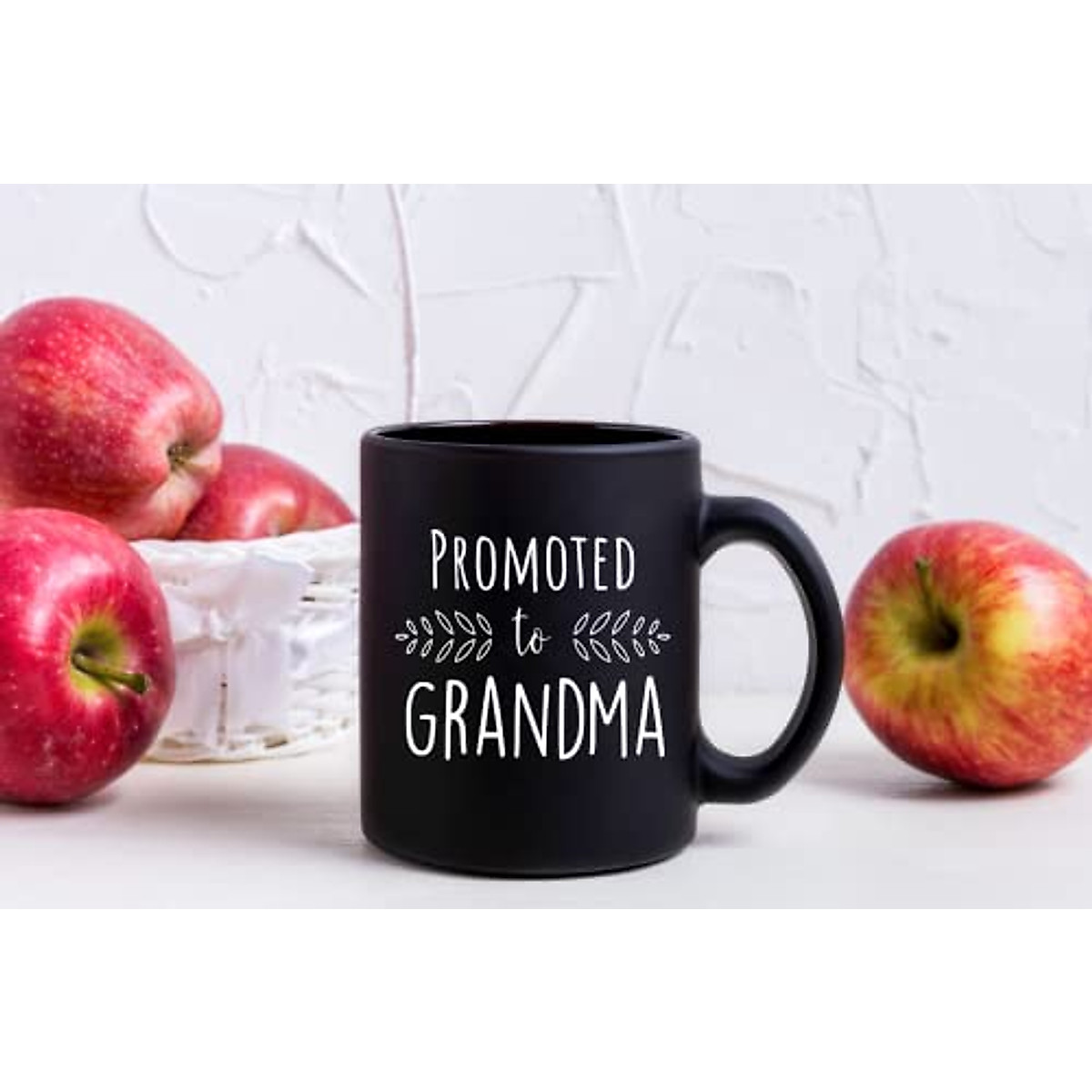 Pregnancy Announcement For Grandparents Black Coffee Mugs - Grandma To Be & Grandpa to Be 11 oz Mugs - Pregnancy Reveal Idea For Baby Announcement - Mug Set - Promoted to Grandma & Grandpa