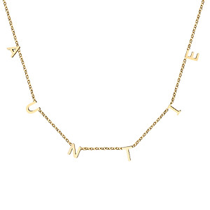 Memgift Auntie Dainty Necklace for Women Perfect 18k Gold Plated Stainless Steel Jewelry Birthday Christmas Gifts for Women
