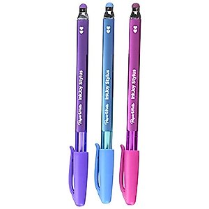 Paper Mate InkJoy 100 Stick Stylus Ballpoint Pens, 1.0 mm, Assorted, 3 per Pack