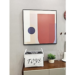 HIYAGON Rectangular Storage Basket for Nursery,Canvas Toys Storage Bin Organizer,Large Kids Storage Box Nursery Hamper for Children Toys, Books,Boys and Girls,Gift Basket (Toys)