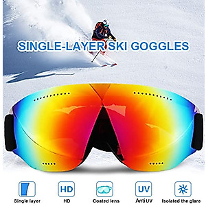 DPLUS Frameless Ski Goggles, UV-400 Protection Goggles Snow Goggles Winter Goggles Motorcycle Goggles Snowboard Snowbike Goggles(RED)