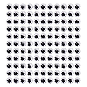 Decora 1000 Pieces 8mm Round Wiggly Googly Eyes with Self-adhesive for Scrapbooking and Crafts