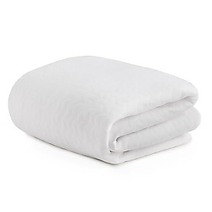 Linenspa 4 Inch Mattress Topper -Cover Full –Cover Only –Machine Washable – Breathable – Non Slip –Cover for Mattress Topper with Zipper – Topper -Cover Only White