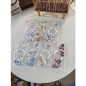 KELUOAS for iPhone 13 Mini Magsafe Case, Cute Floral Slim Shockproof Protective Hard PC+TPU Bumper Flower Women Cover Magnetic case