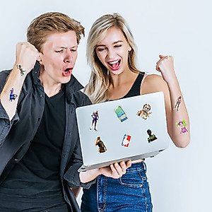 74Pcs Video Game Party Favors Supplies Gift Set Include 12 Bracelets 12 Button Pins 12 Keychains 38 Stickers Game Themed Party Favors Birthday Decorations for Kids Game Fans