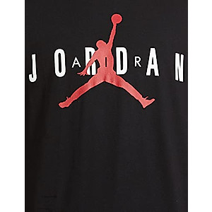Jordan Air Black/White/Red Wordmark Men Short Sleeve T-Shirt - L