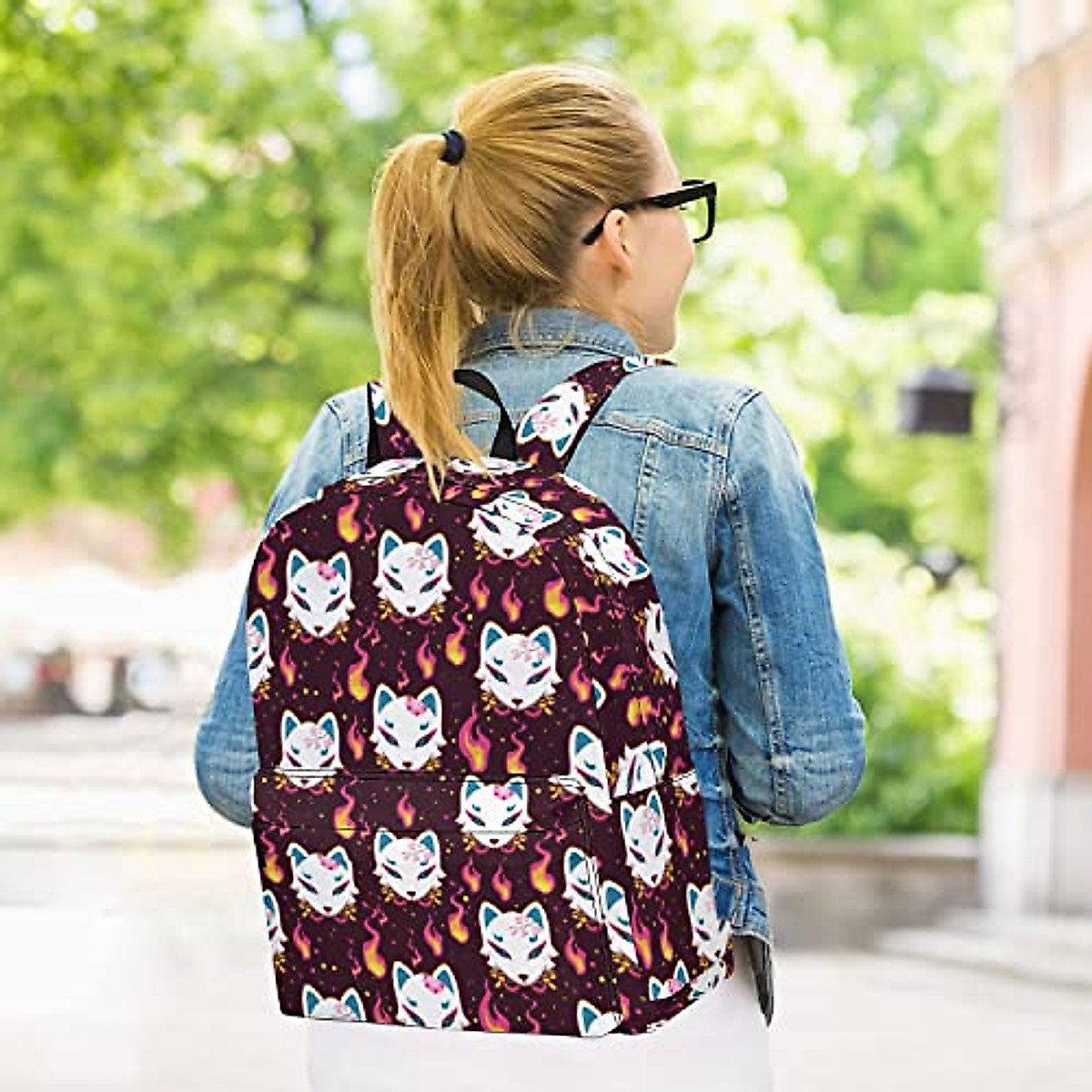 Fox Casual Backpack Lightweight Book Bag Classic Basic Backbag Large Capacity For Travel College