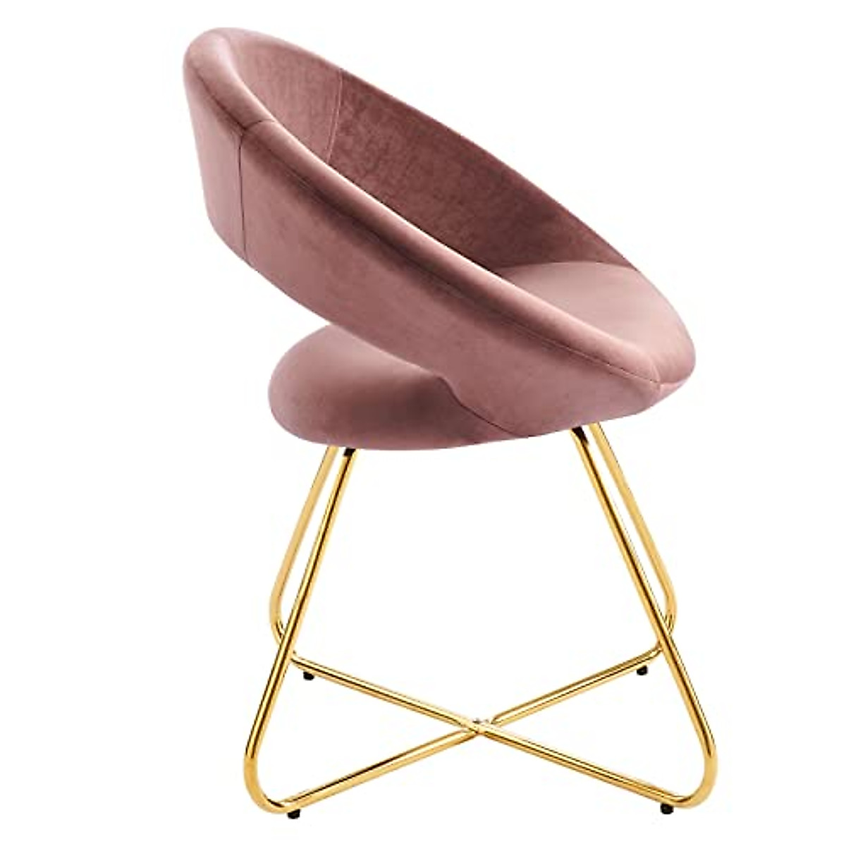 Modway Nouvelle Moday Performance Velvet Dining Chairs in Gold Dusty Rose-Set of 2