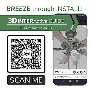 Hunter Swanson Indoor Ceiling Fan with LED Lights and Pull Chain Control, 44", Fresh White