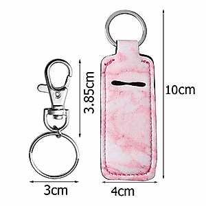 Pengxiaomei 3 Pcs Marble Chapsticks Holder for Lipstick, Lip Balm Gloss Holder, Valentine's Day Small Gift for Women Stocking Stuffers(Pink, Blue, Grey)