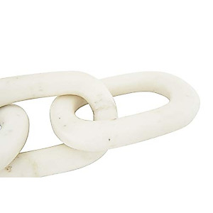 Creative Co-Op 13" L Decorative Marble Figurine Chain Link, White (AH1041)