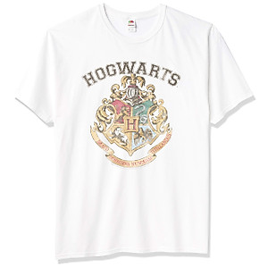 Harry Potter Men's Vintage Logo T-Shirt, White, Small
