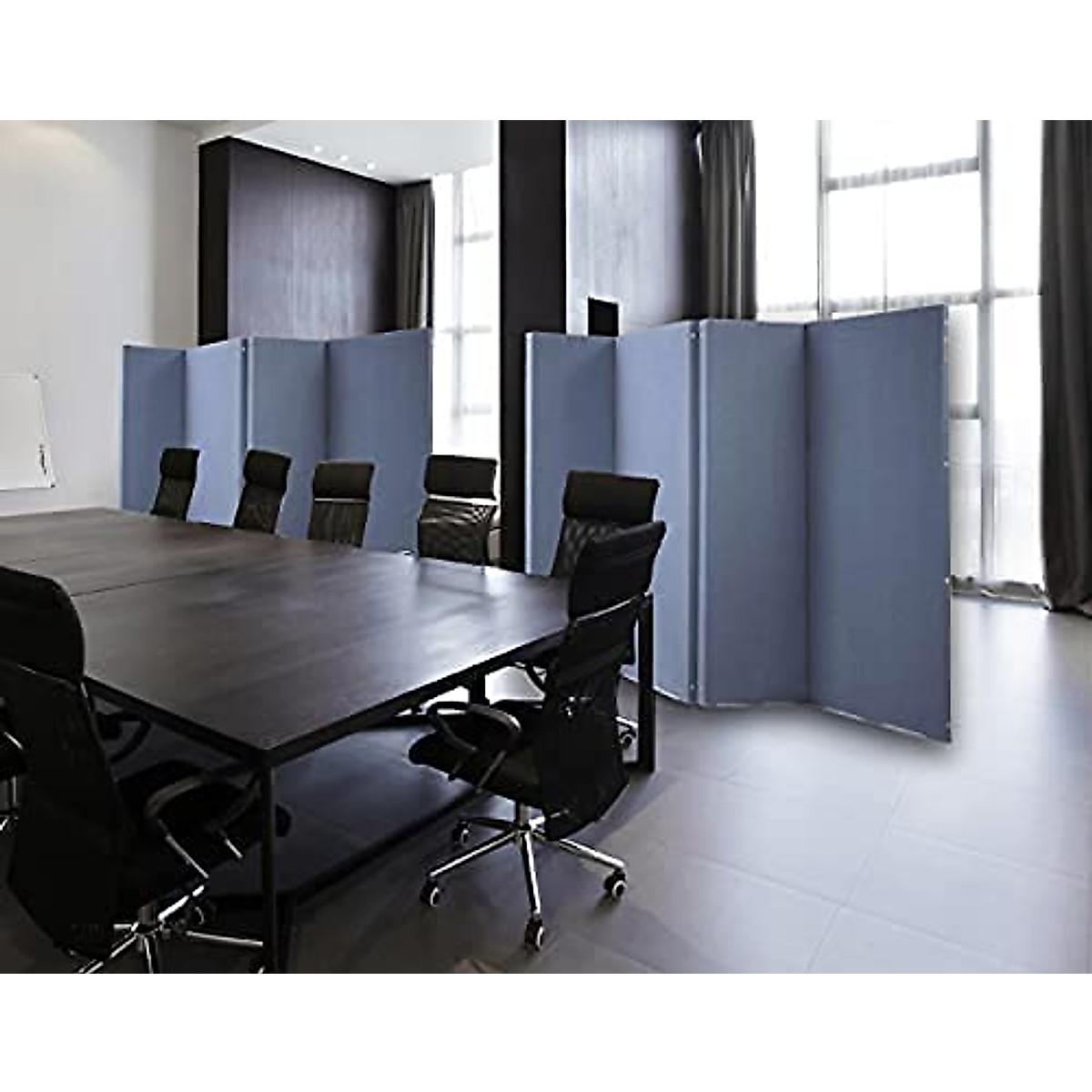 Versare VersaFold Acoustical Room Divider - Folding Partition Panel Sound Reducing Screen | Office Divider | Blue 8 x 6.6