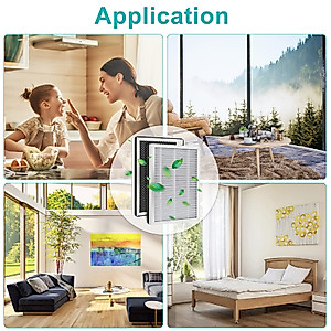 Yweller MA-25 H13 True HEPA Replacement Filter Compatible with MA-25-W1 MA-25-W2 MA-25-B1 MA-25-B2 MA-25-S1 MA-25-S2 MA-25R MA-25R-1 MA-25R-2 4Pack