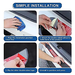 GKmow 1 PC General Motors Trunk Bumper Strip, 35" x 2.75" PVC Trunk Door Entry Guard, Anti-Scratch Personalized Car Protection Trim Accessory, Fits Most Models (Black #Sport)