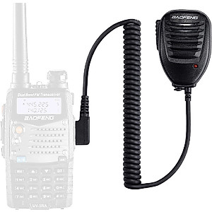 BAOFENG Two Way Radio Shoulder Handheld Speaker Mic, UV-5R Accessories,Long Range Walkie Talkies Earpiece with Mic UV-5R 5RPlus 5RA 5RB 5RC 5RD 5RE UV-82 82hp UV-S9 BF-F8HP etc.