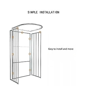 Clothing Store Fitting Room Curtain Frame, Portable Temporary Mobile Privacy Protection Dressing Room, Foldable Mall Simple Changing Room and Display Rack, 200x95x95cm (Gold Frame)