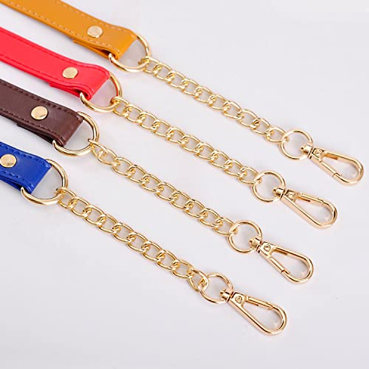 VanEnjoy 2PCS Microfiber Leather Purse Chain Handles Replacement for Shoulder Bag Handbag - 23.6x0.71(LxW) (Expresso-Gold Metal)