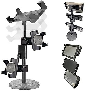 Accessory Basics Universal Tablet/Smartphone 3 in 1 Metal Base CounterTop Table DoorDash Postmate Grubhub Uber Eats Mount Stand for 6 to 13" Screen Tablets and Smartphones