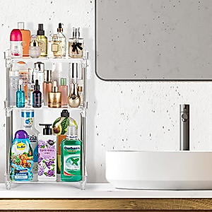 Argox Bathroom Organizer Countertop, Bathroom Finishing Countertop, Countertop Storage, Counter Storage, Storage Under The Sink,Transparent Bathroom Shelf