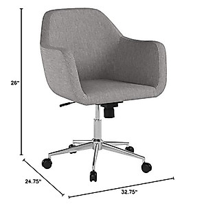 OFM ESS Collection Upholstered Home Office Desk Chair, Grey