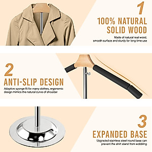 Fumingpal 20-35 Inch Height Adjustable Shirt Display Stand, T Shirt Display Stand for Vendors, Shirt Rack for Clothing Dress Garment Coat Retail (Black, 1 Pcs)