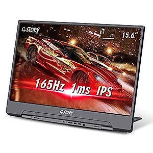 G-STORY 15.6” Portable Monitor, 1ms 165Hz Portable Gaming Monitor (Support 144Hz) Full HD 1080P, IPS Screen USB C Computer Monitor with HDMI Freesync for Laptop PS5 NS Xbox PS4 Phone with Smart Cover