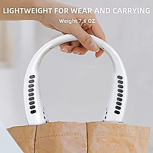 Grarg Portable Neck Fan, 5 Speed Personal Neck Fan with Digital Display, USB Rechargeable Bladness Neck Fan for Indoor Outdoor