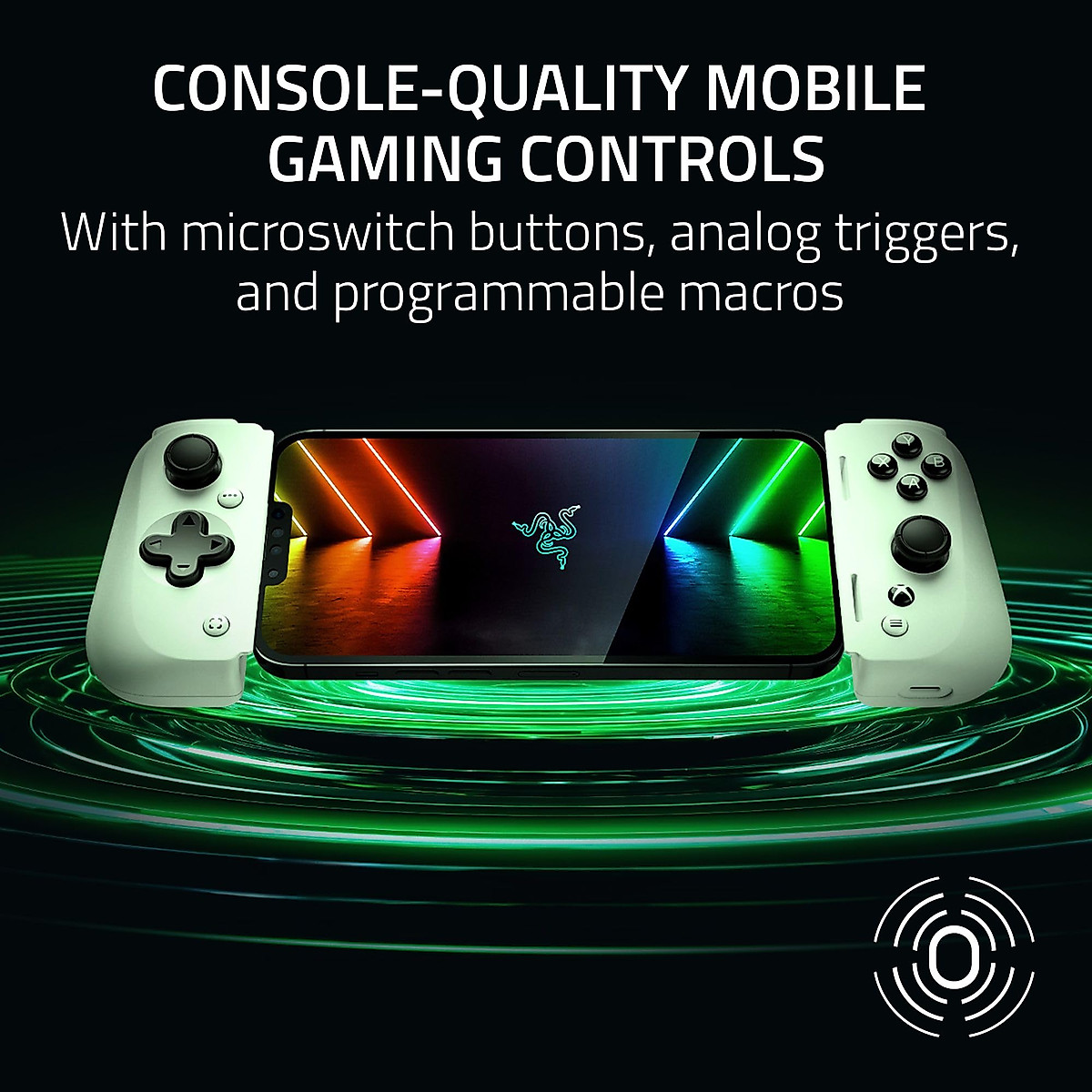 Razer Kishi V2 Mobile Gaming Controller for iPhone (Lightning) Xbox Edition: Console Quality Controls - Universal Fit - Stream PC & Xbox Games - Free Nexus App - 1 Month Xbox Game Pass Incl. - White