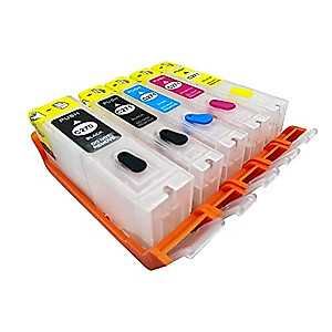 F-INK Refillable Ink Cartridge and 5x50ml Ink Refill Kits Compatible for Canon PGI-270XL CLI-271XL,Work with PIXMA MG5720 MG5721 MG5722 MG6820 MG6821 MG6822 MG7720 TS9020 TS8020 TS6020 TS5020