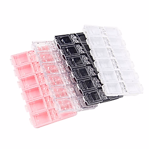 ARTIBETTER 4 Pcs Jewelry Storage Box 12 Compartments Clear Plastic Storage Case Nail Art Container for Glitter, Beads, Sequins, Jewelry Storage