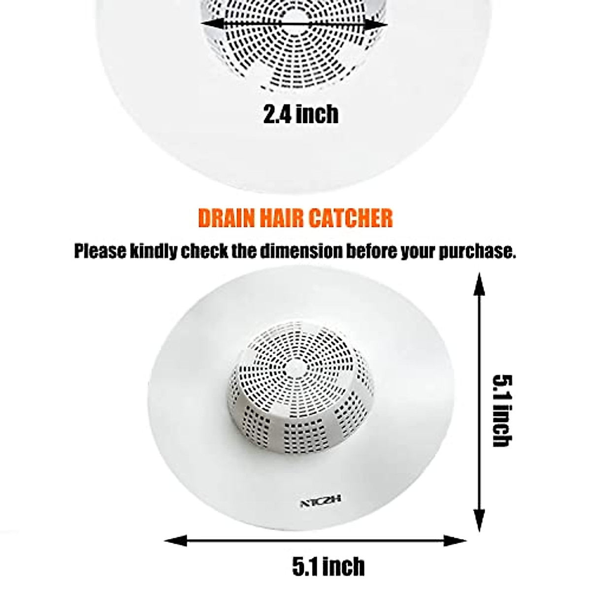NTCZH Shower Drain Stopper Lightweight and Soft, TPE/TPR Drain Hair Catcher, Strainers Protectors Cover ​for Floor, Laundry, Kitchen, Bathroom Laundry, and Bathtub